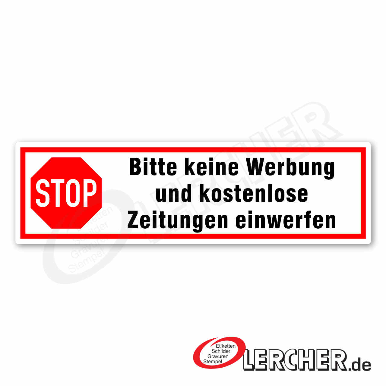 5 Aufkleber >>STOP Bitte keine Werbung und kostenlose Zeitungen einwerfen